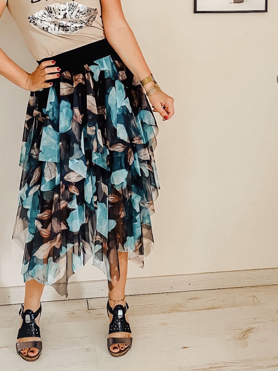 Jupe Tutu Noire Fleurie | SAORI Boutique